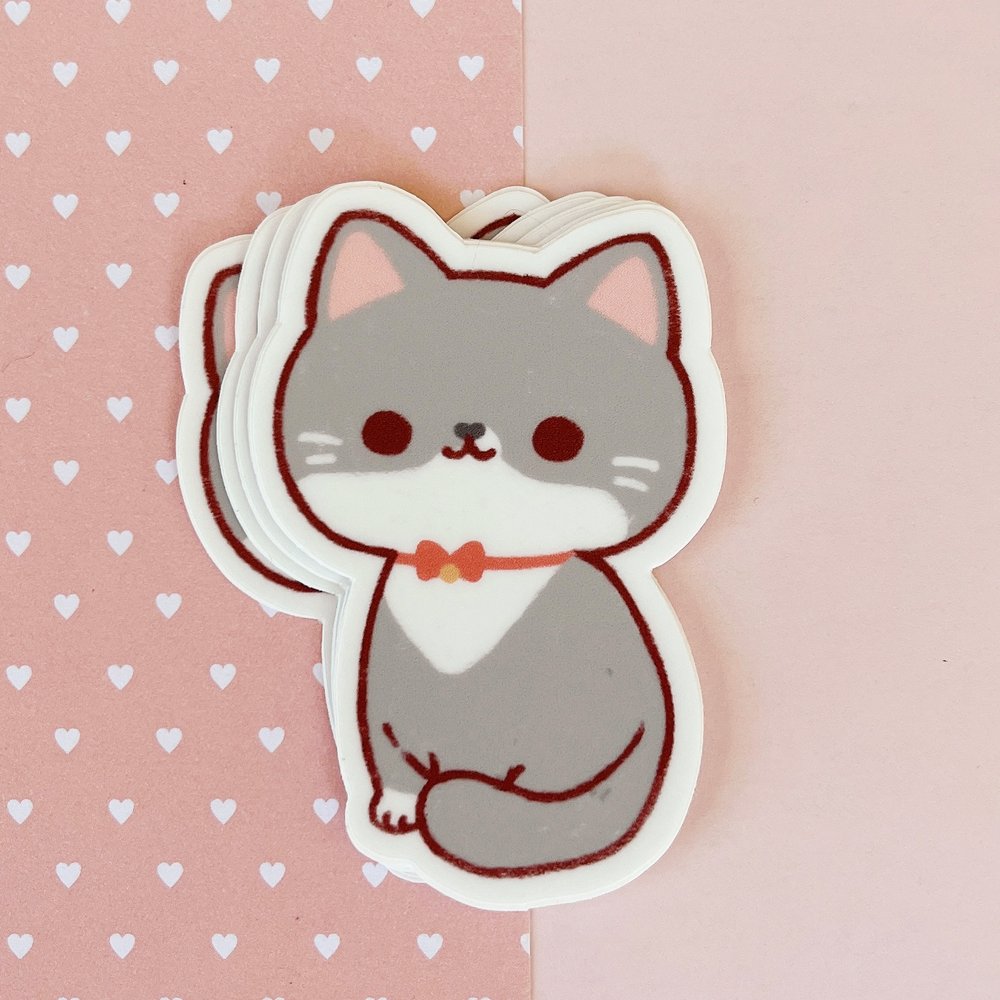 Grey Cat Vinyl Sticker – Soe & Soe