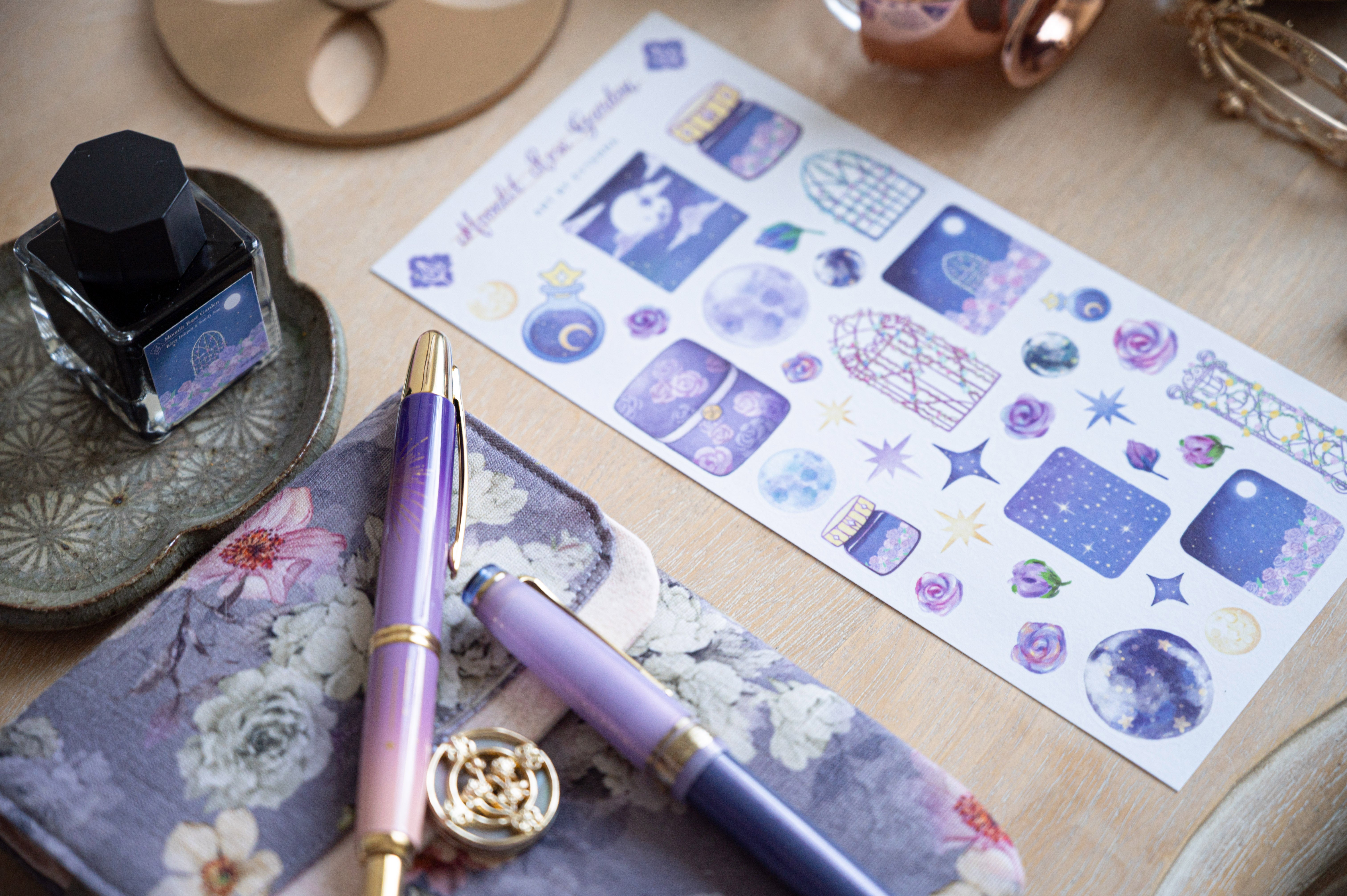 [Exclusive] Moonlit Rose Garden Sticker Sheet – Soe & Soe